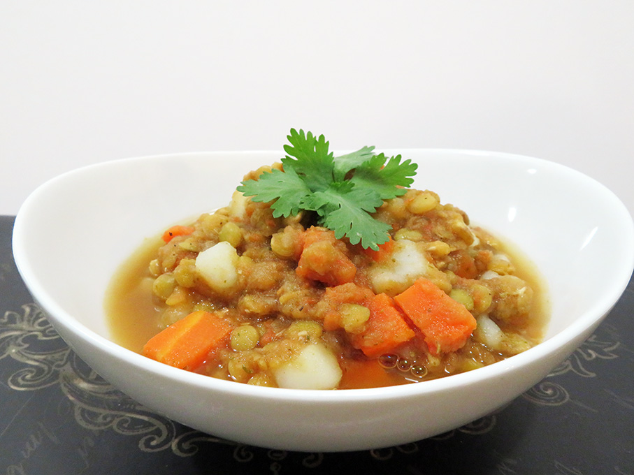 Lentil soup in tomato sauce with carrots and potato – A World of ...